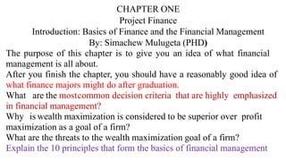 CHAPTER 1 INTRODUCTION TO PROJECT FINANCE | PPT