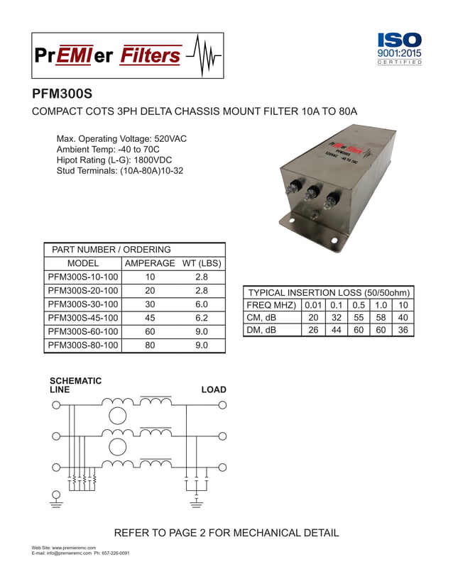 MIL/COTS THREE PHASE EMI FILTERS (DELTA) | PDF