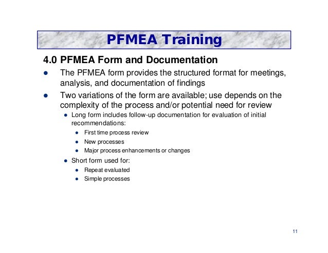 Pfmea process fmea