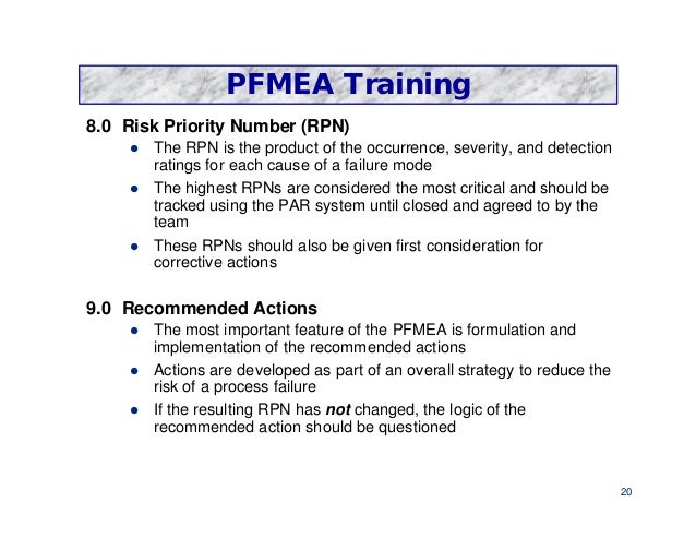 Pfmea process fmea