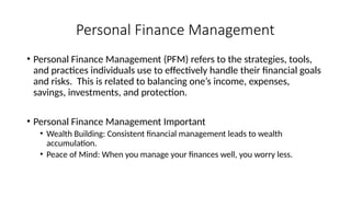 Introduction to Personal FInance Management | PPTX