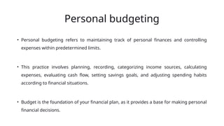 Introduction to Personal FInance Management | PPTX