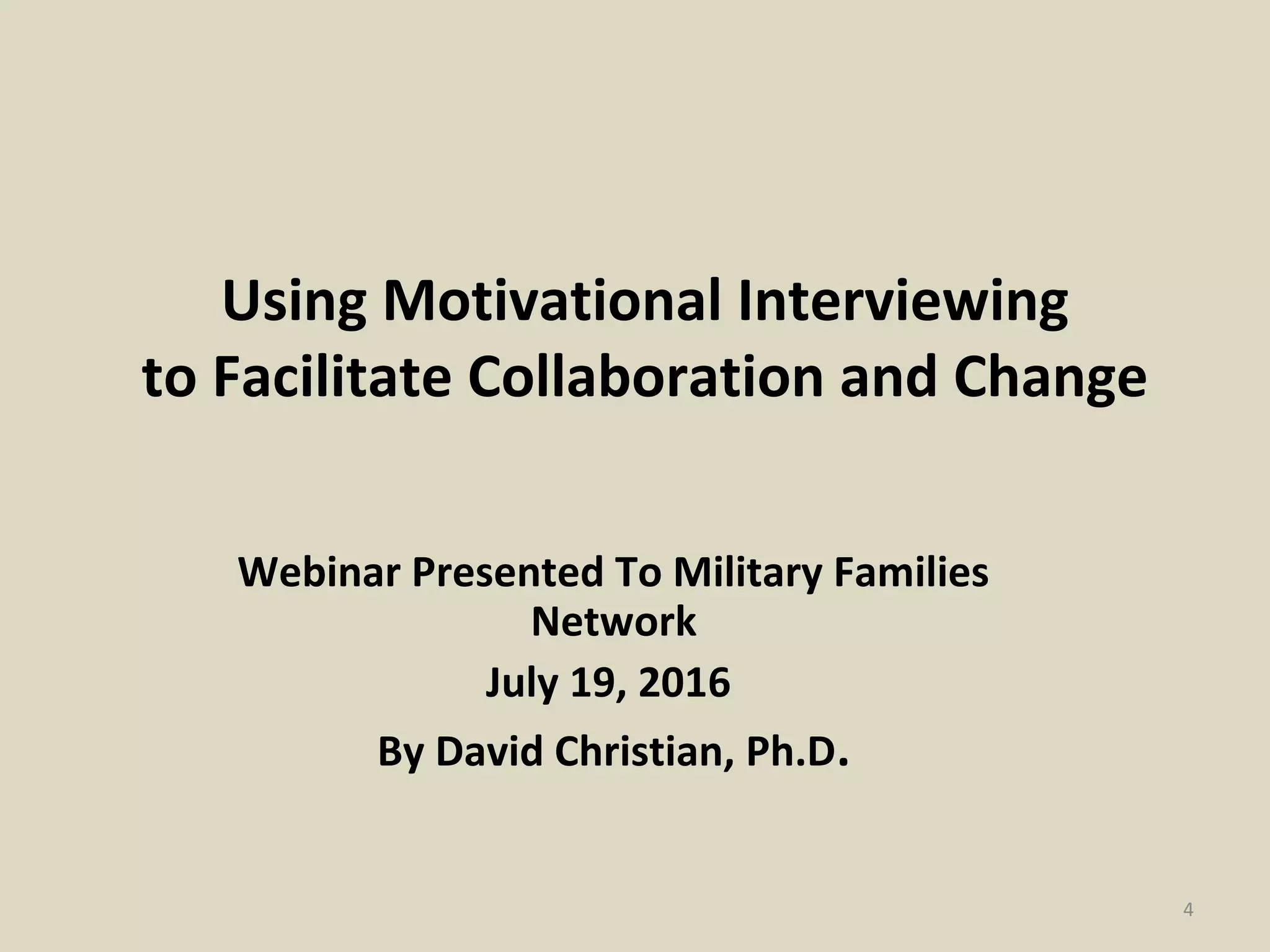 Motivational Interviewing | PPT