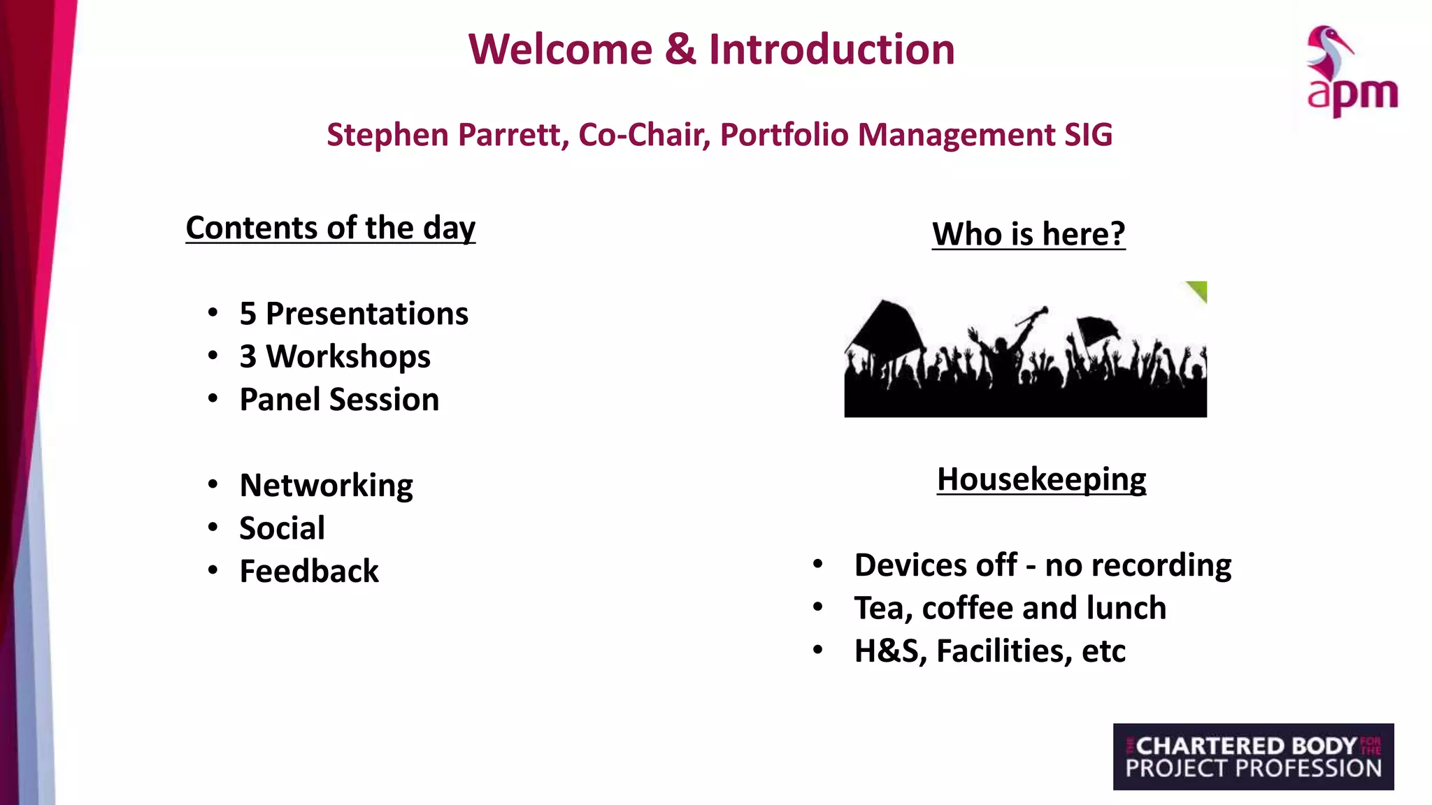 APM Portfolio Management Conference 2018 - Opening and closing slides | PPT