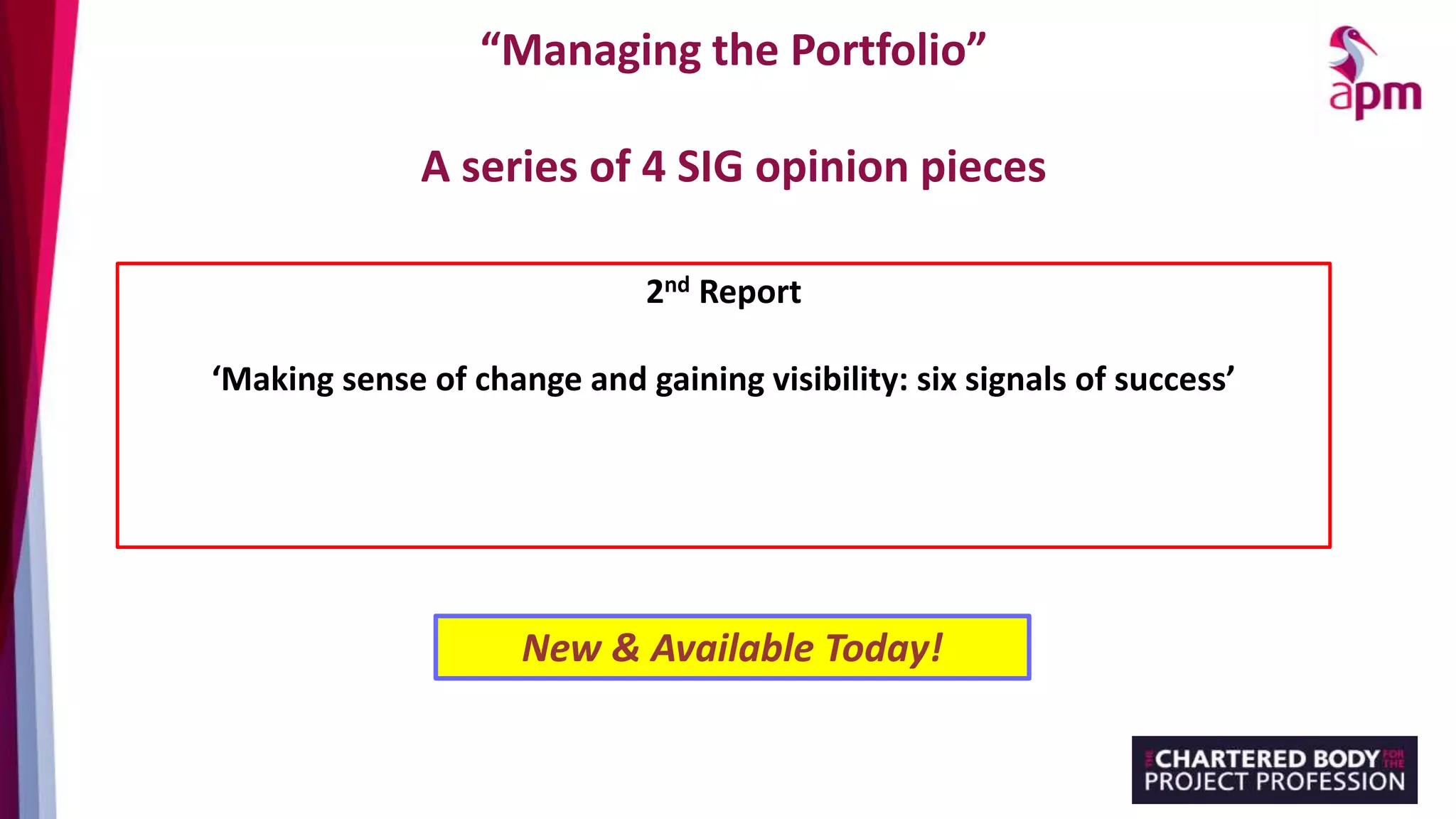 APM Portfolio Management Conference 2018 - Opening and closing slides | PPT