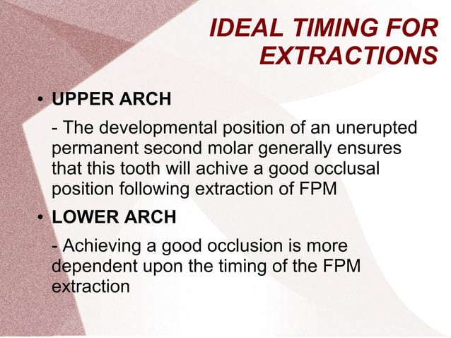 Extraction Of The First Permanent Molar | ODP | Dental Health ...