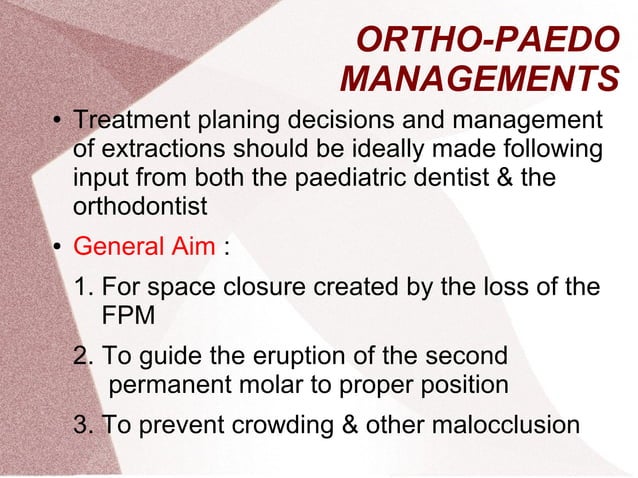 Extraction Of The First Permanent Molar | ODP | Dental Health ...