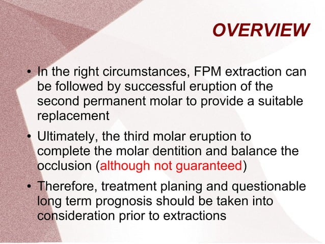 Extraction Of The First Permanent Molar | ODP | Dental Health ...