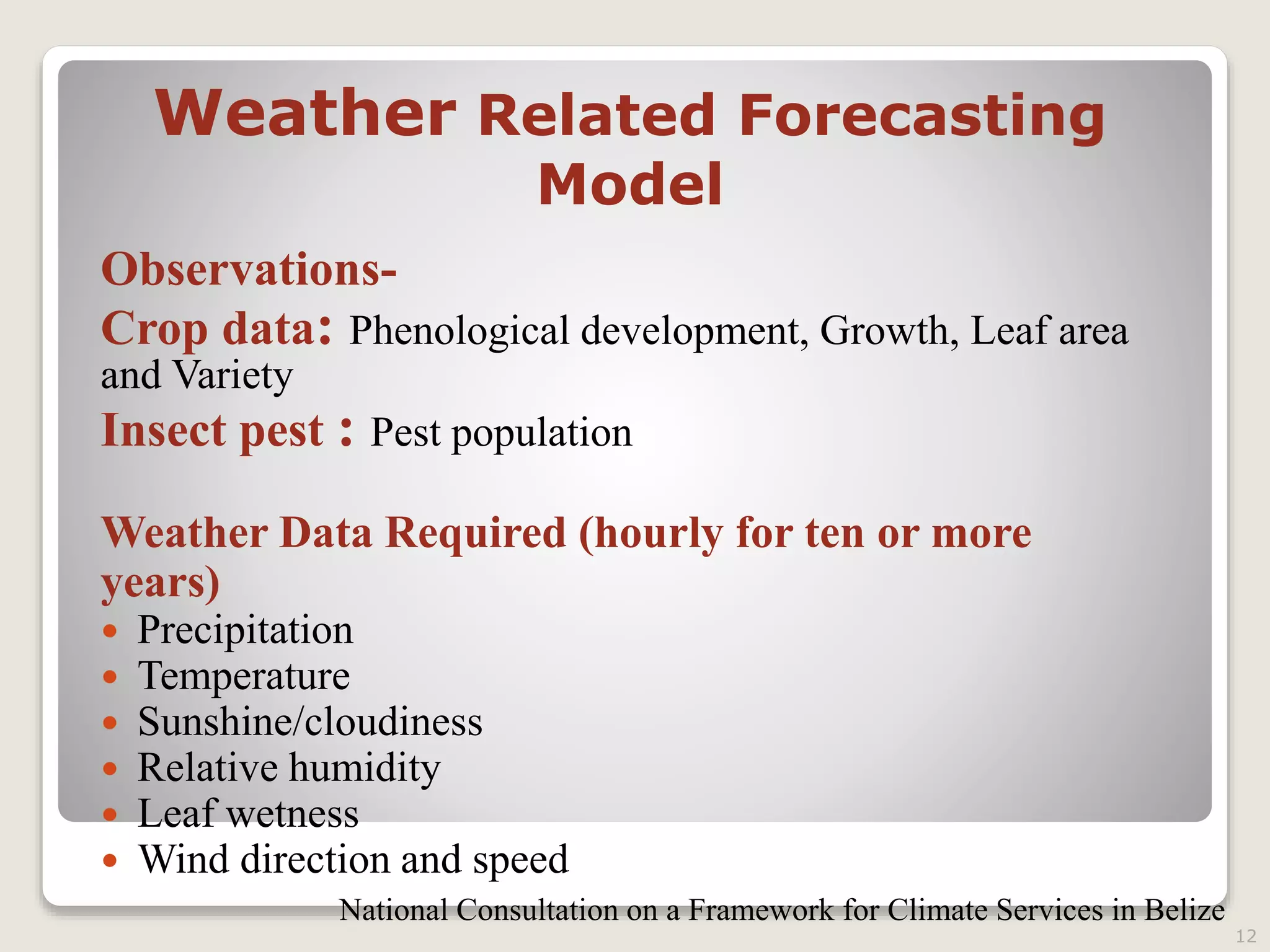 forecasting model for insect pest | PPTX