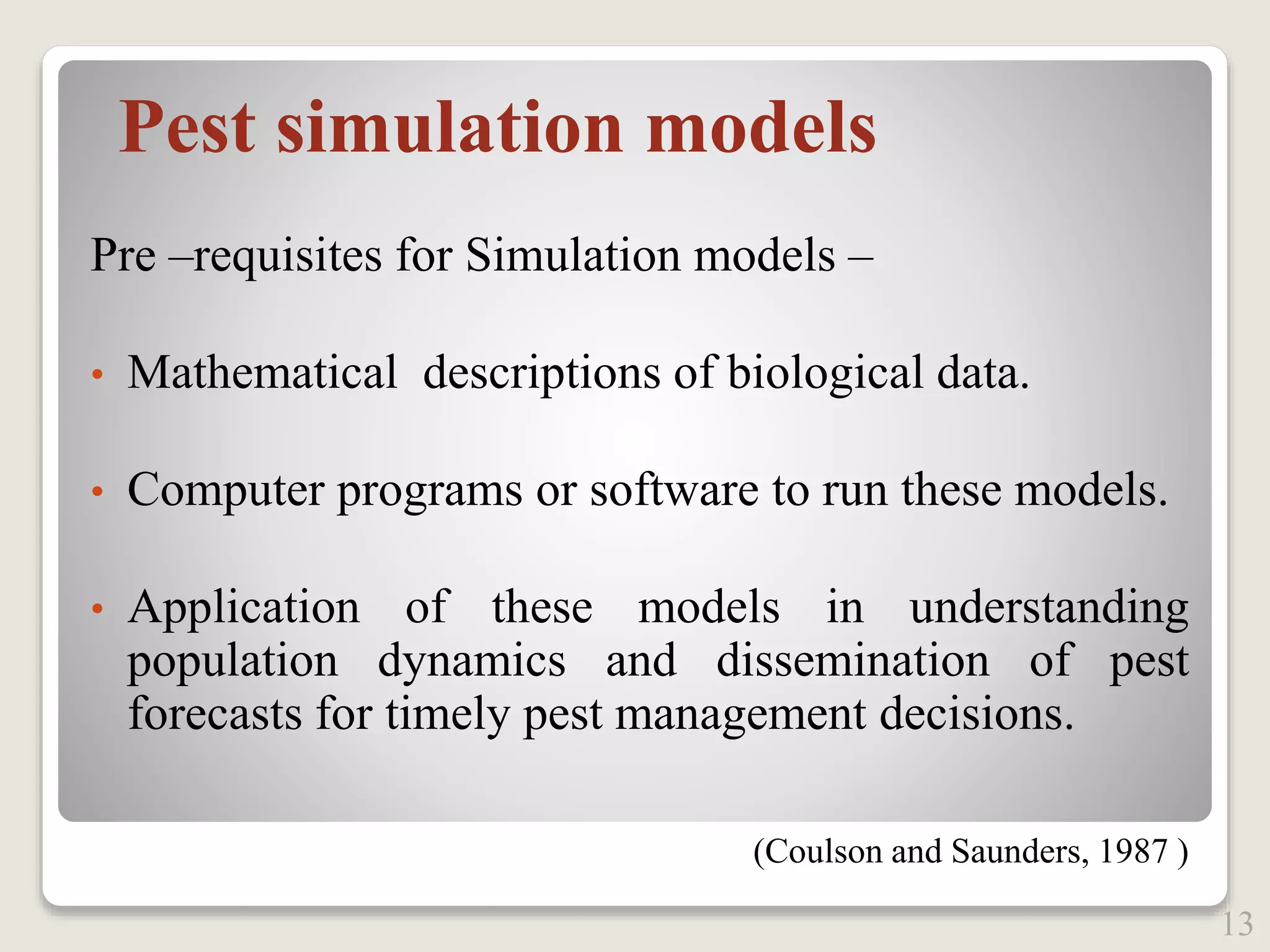 forecasting model for insect pest | PPTX