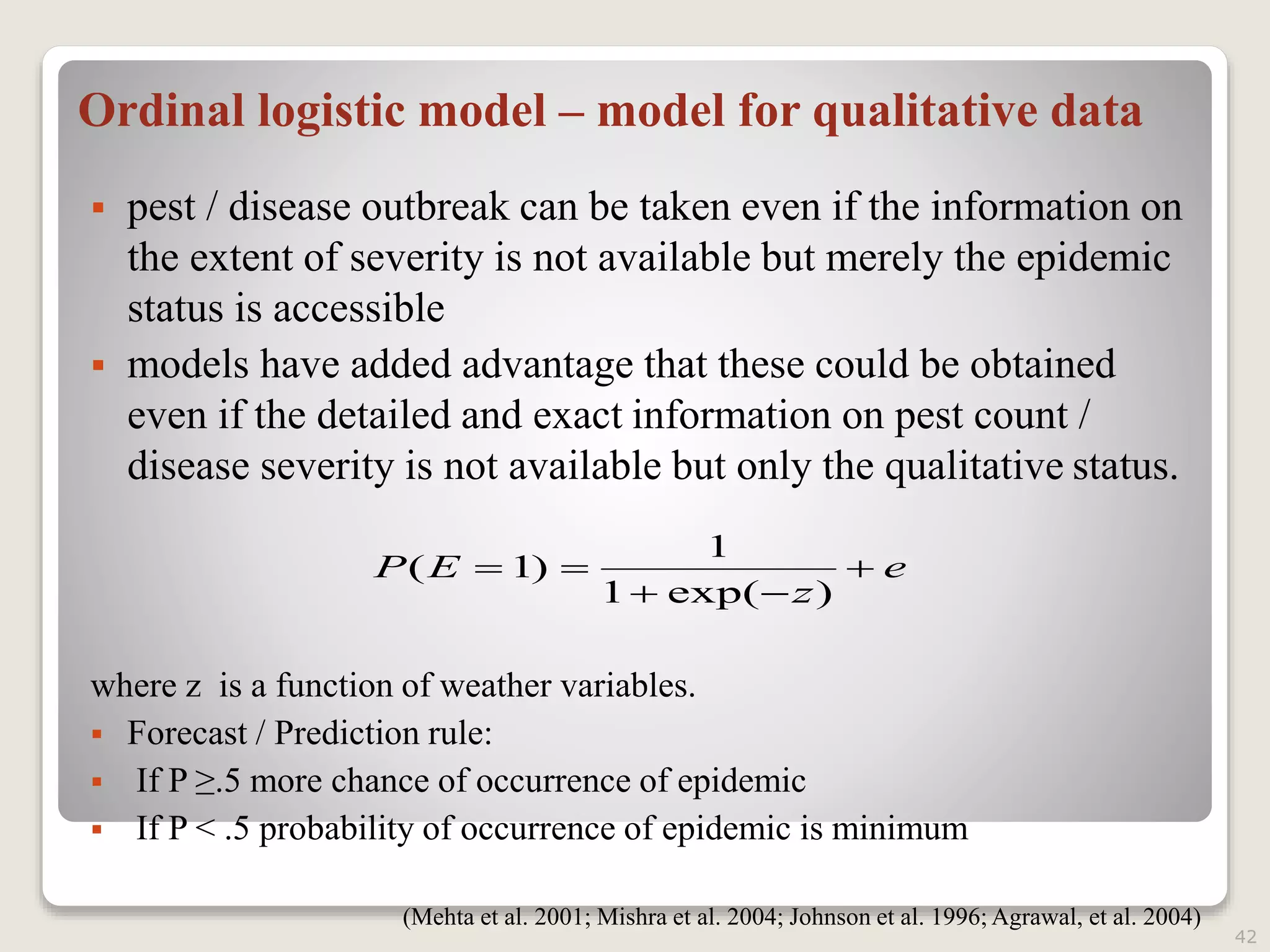 forecasting model for insect pest | PPTX