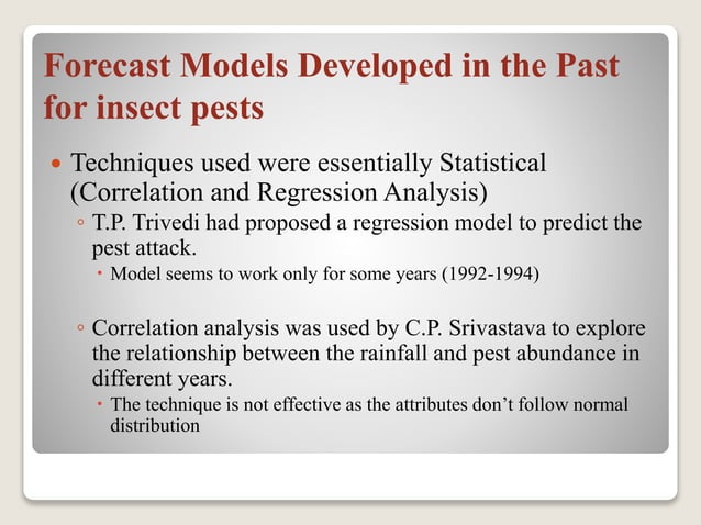 forecasting model for insect pest | PPTX | Agriculture | Industries