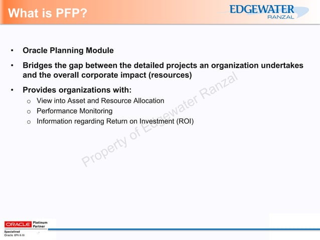 Oracle EPM Project Financial Planning (PFP) – A First Look | PDF