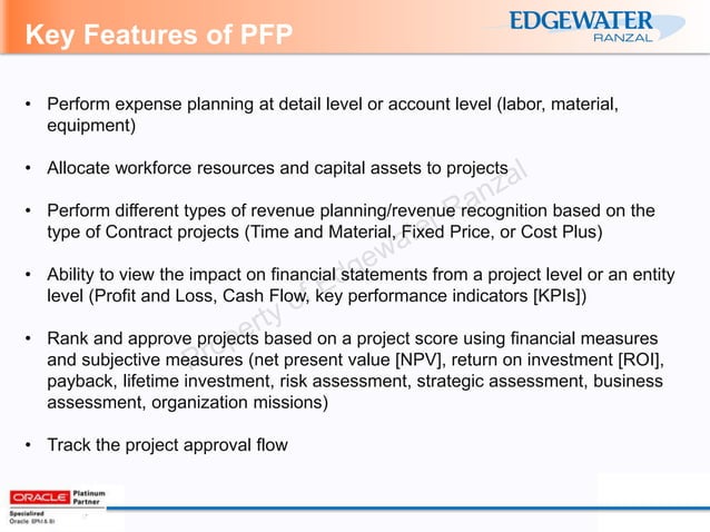 Oracle EPM Project Financial Planning (PFP) – A First Look | PDF