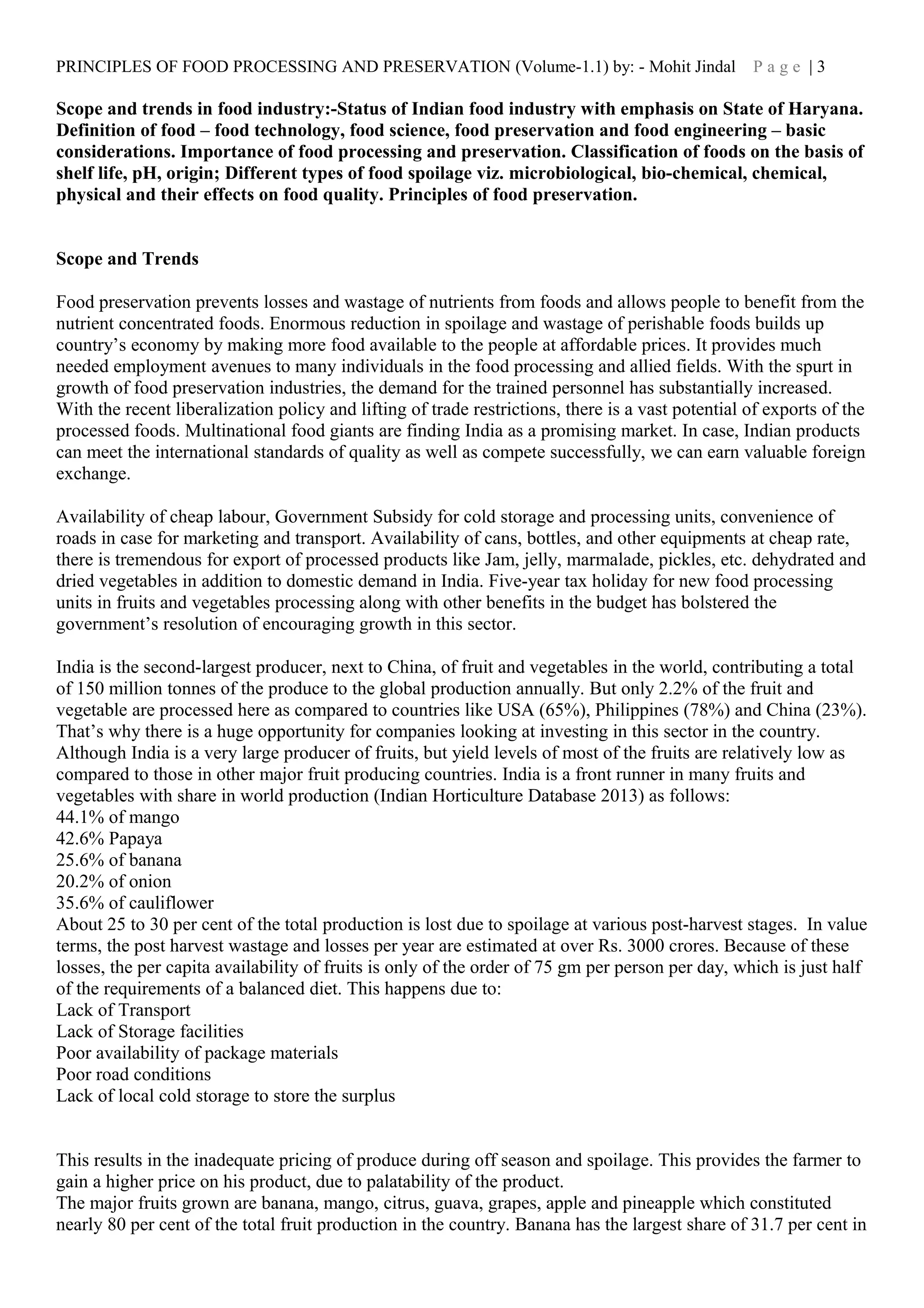 PRINCIPLES OF FOOD PROCESSING AND PRESERVATION updated | DOC