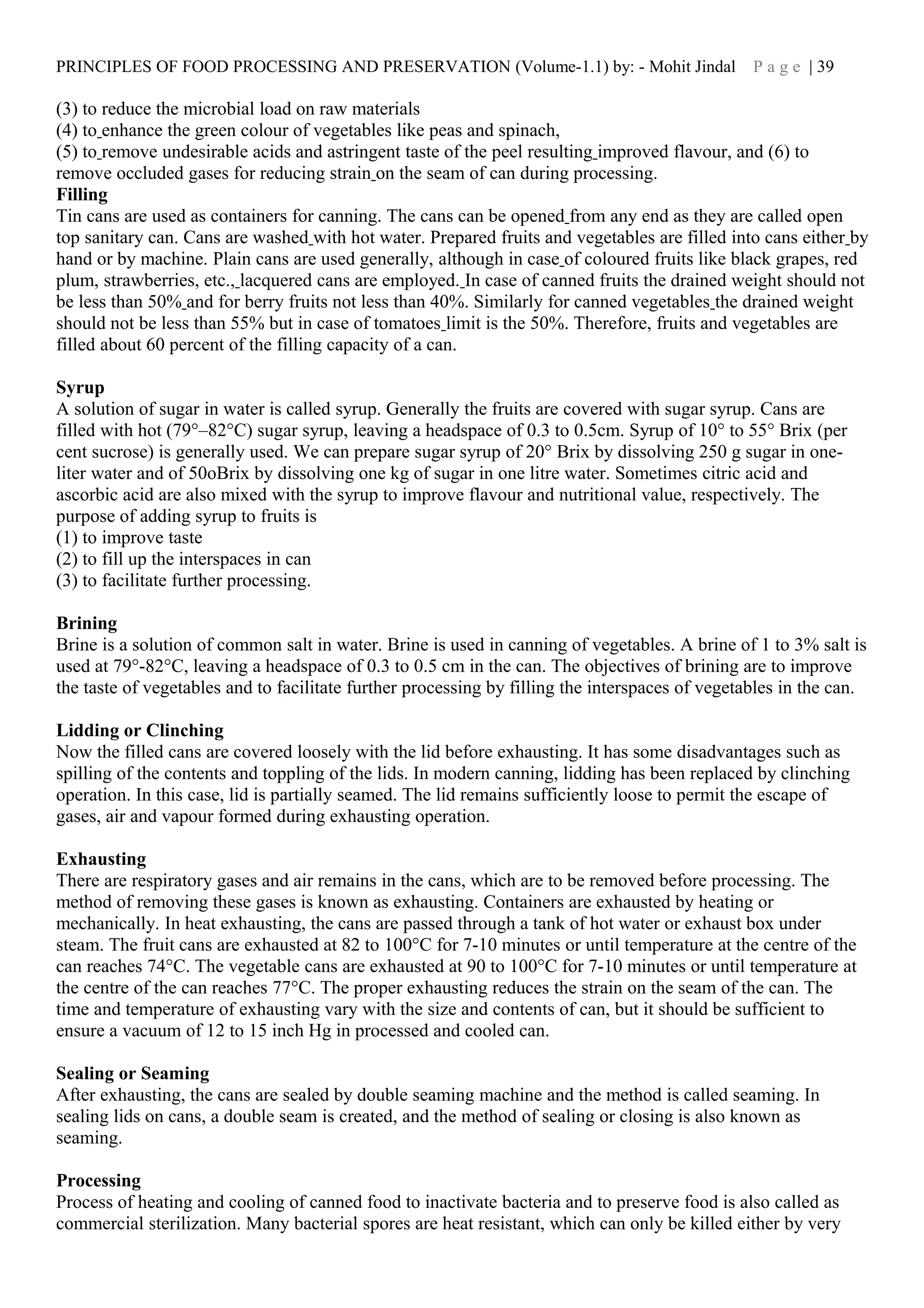 PRINCIPLES OF FOOD PROCESSING AND PRESERVATION updated | DOC