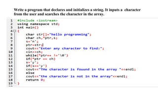 Pointer and string(Programming fundamental) | PPTX