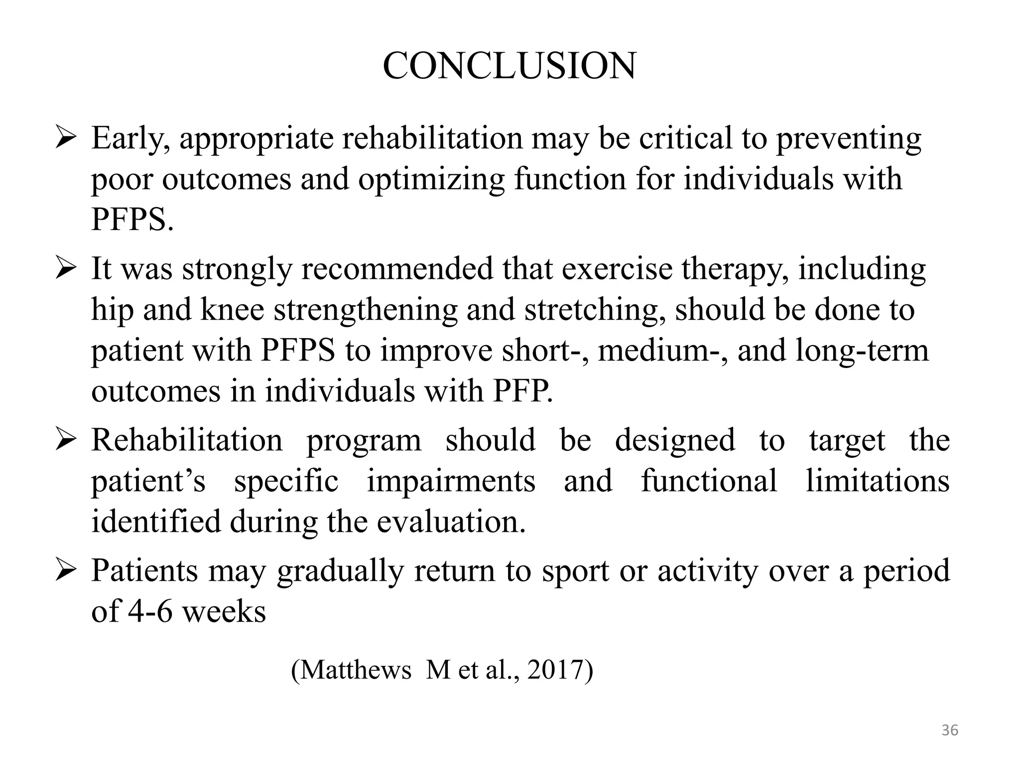 Physiotherapy management of Patellofemoral pain Syndrome | PPTX