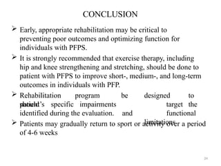 physical rehabilitation of patellofemoral syndrome | PPT