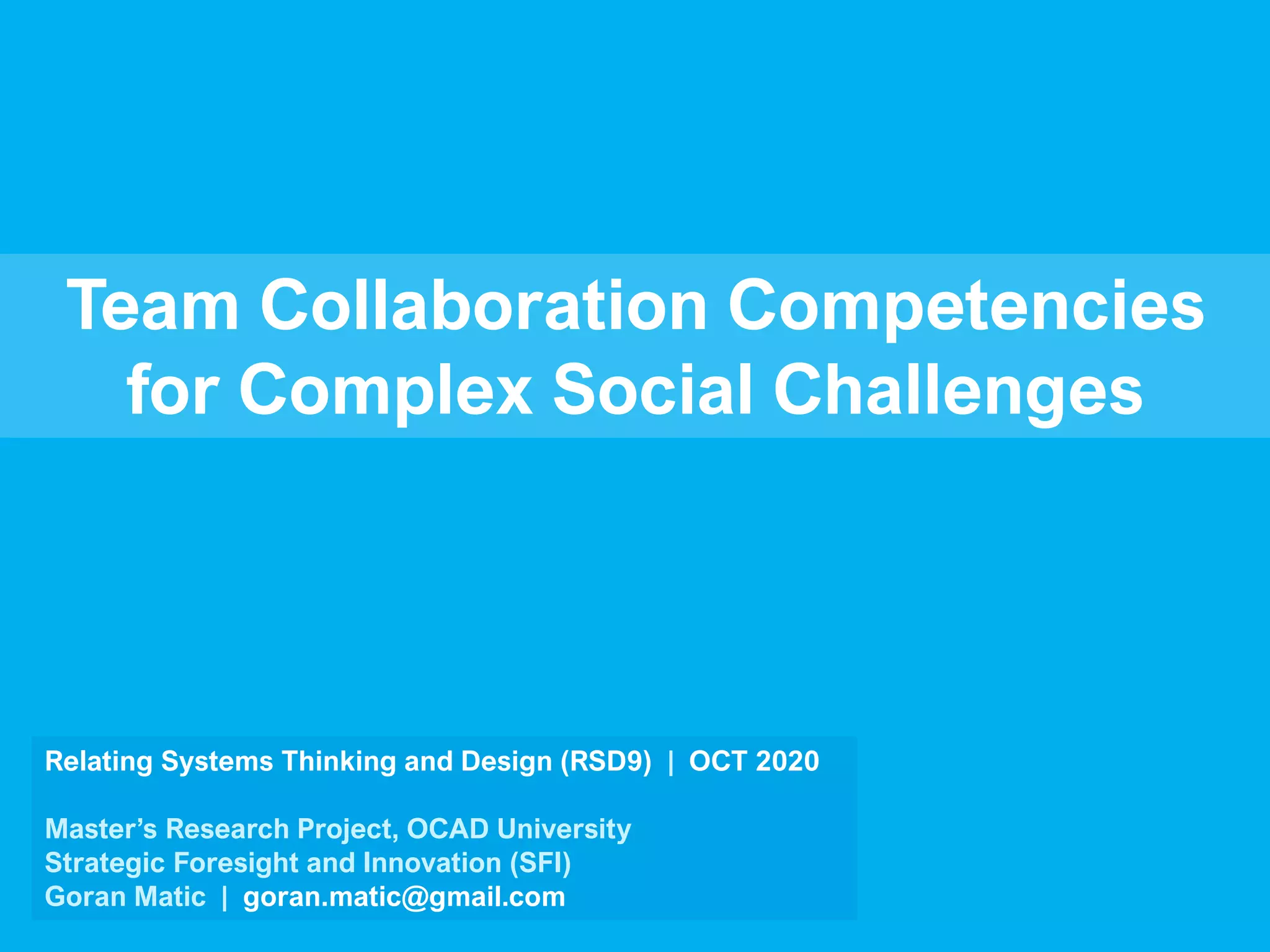 Team Collaboration Competencies for Complex Social Challenges | PPT