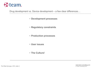 Managing the Marriage: Device Development in a Pharmaceutical ...