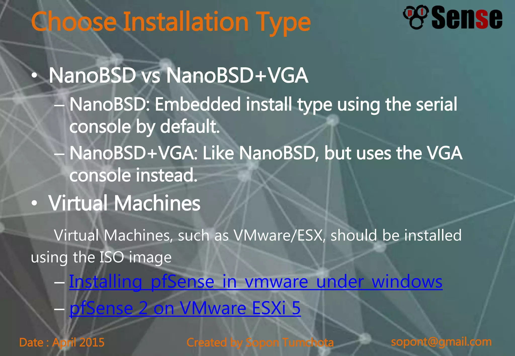 pfSense Installation Slide | PPTX