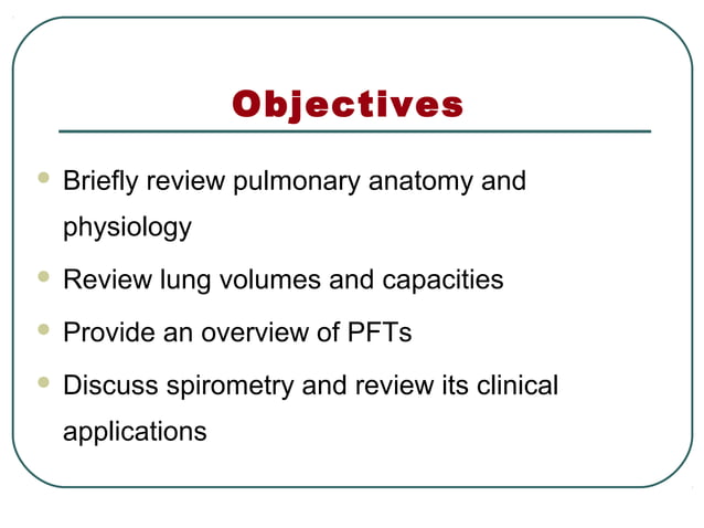 Pulmonary Function Testing | PPT | Lung and Respiratory Health ...