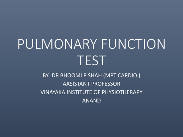 pulmonary function test | PPT