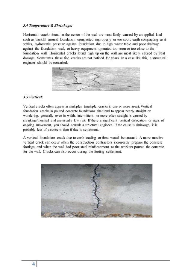 types of cracks in building | DOCX | Civil Engineering Industry ...