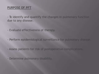 Introduction to Pulmonary function test | PPT