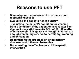 clinical approach Pulmonary function test .ppt