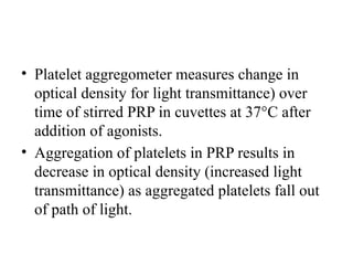 pft.platelet function test haematology.. | PPTX