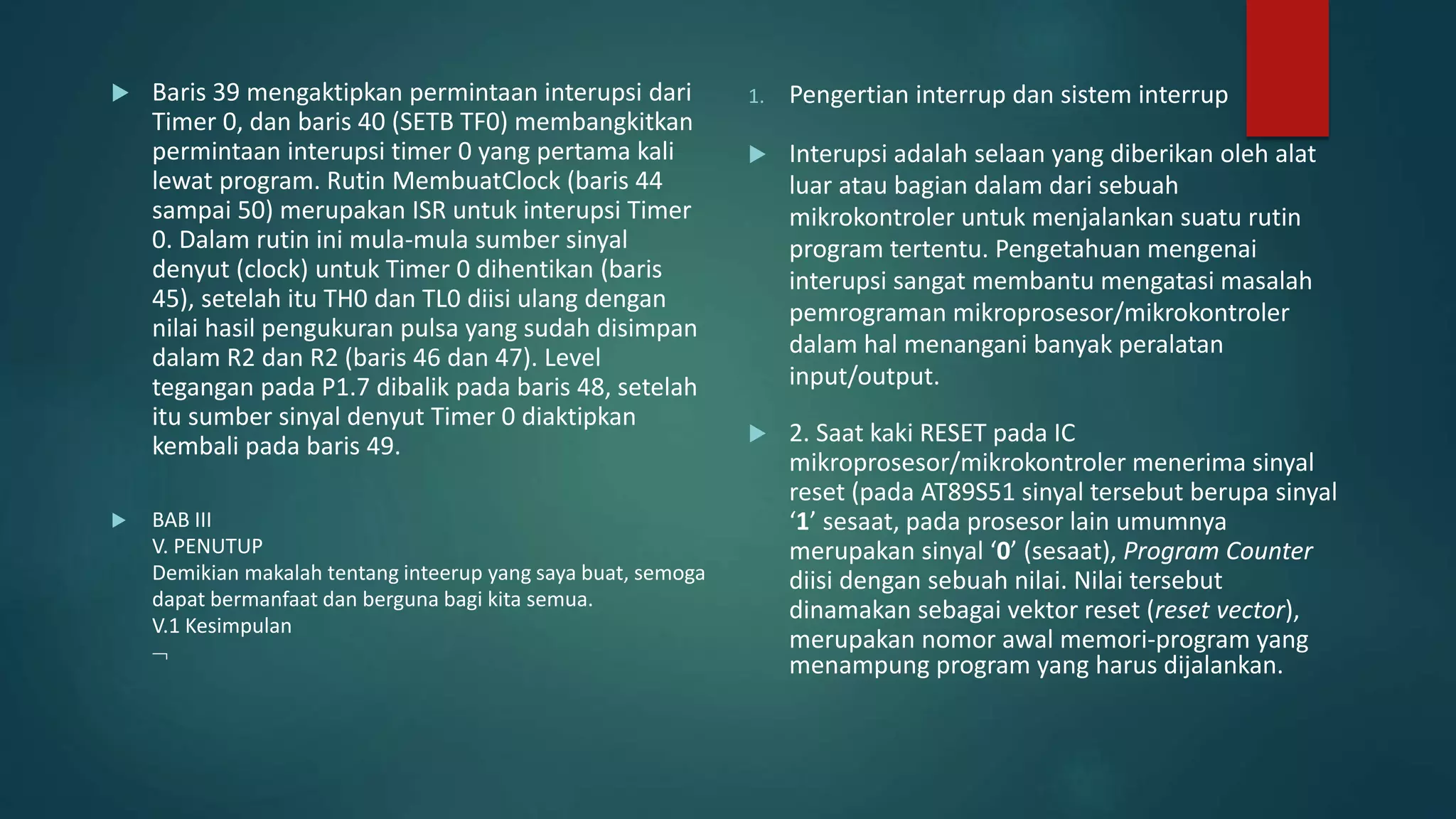 Jenis dan proses interupsi | PPTX