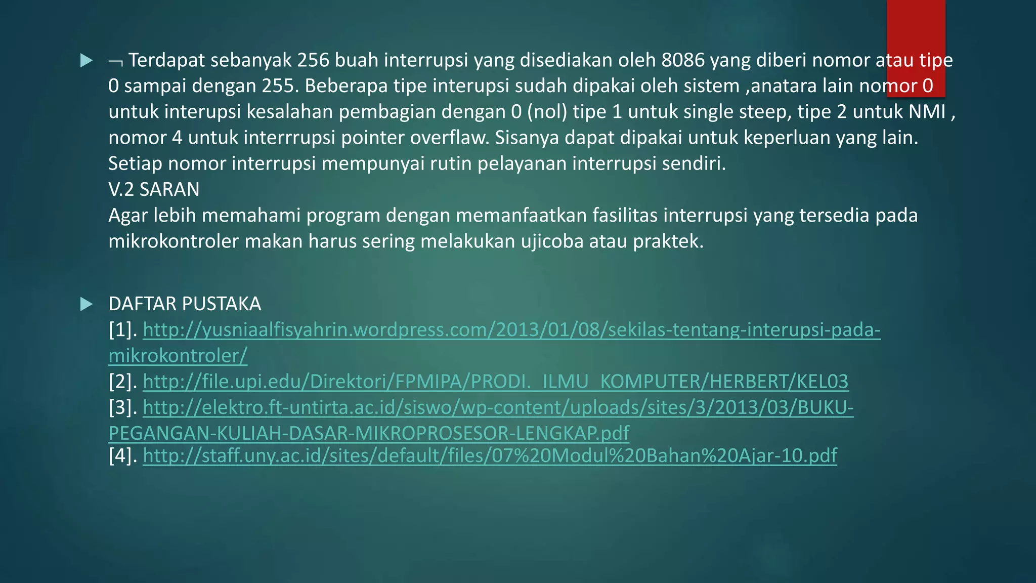 Jenis dan proses interupsi | PPTX