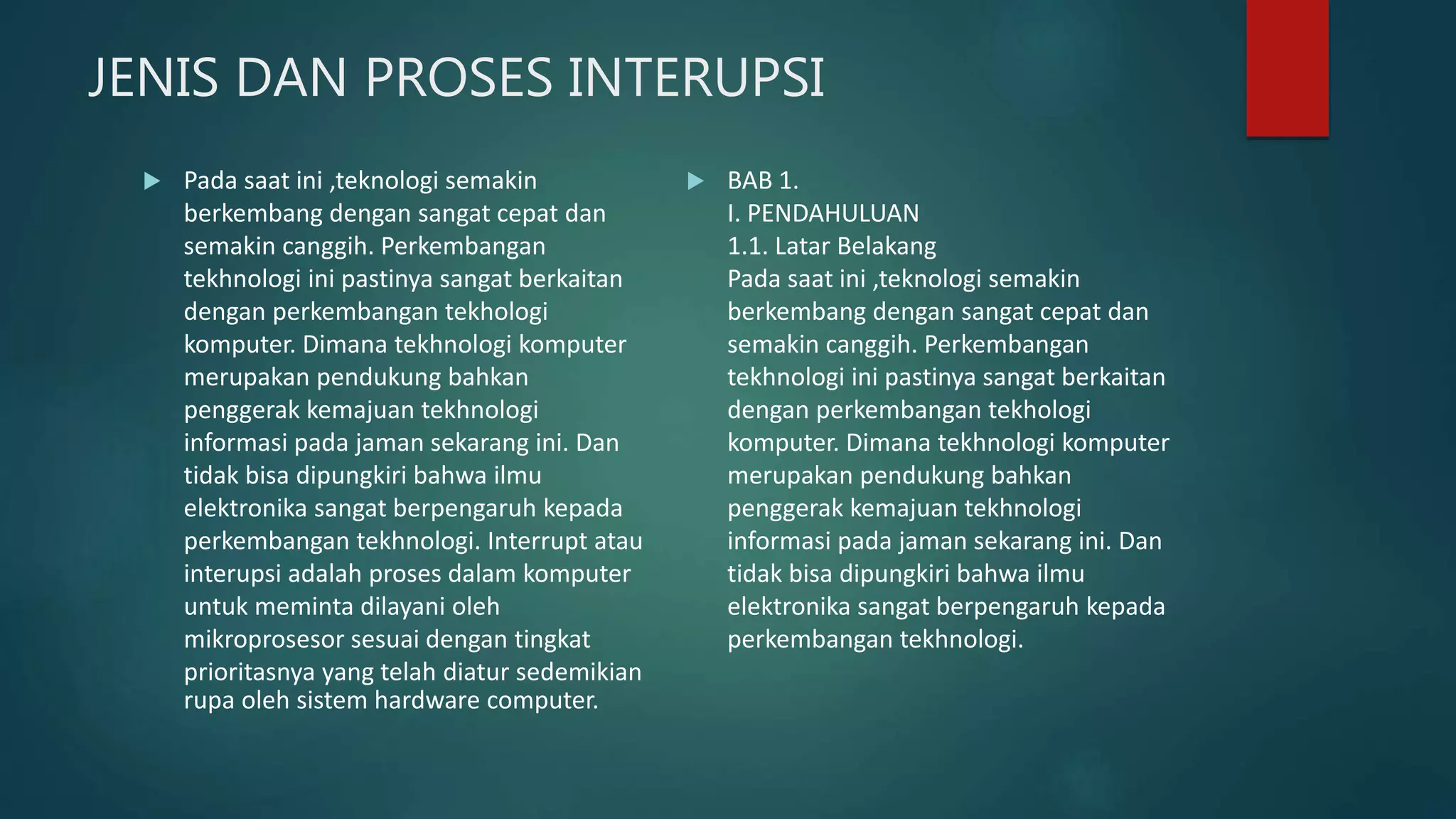 Jenis dan proses interupsi | PPTX