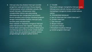 Jenis dan proses interupsi | PPTX