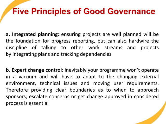 Project Governance | PPT | Business | Business and Finance