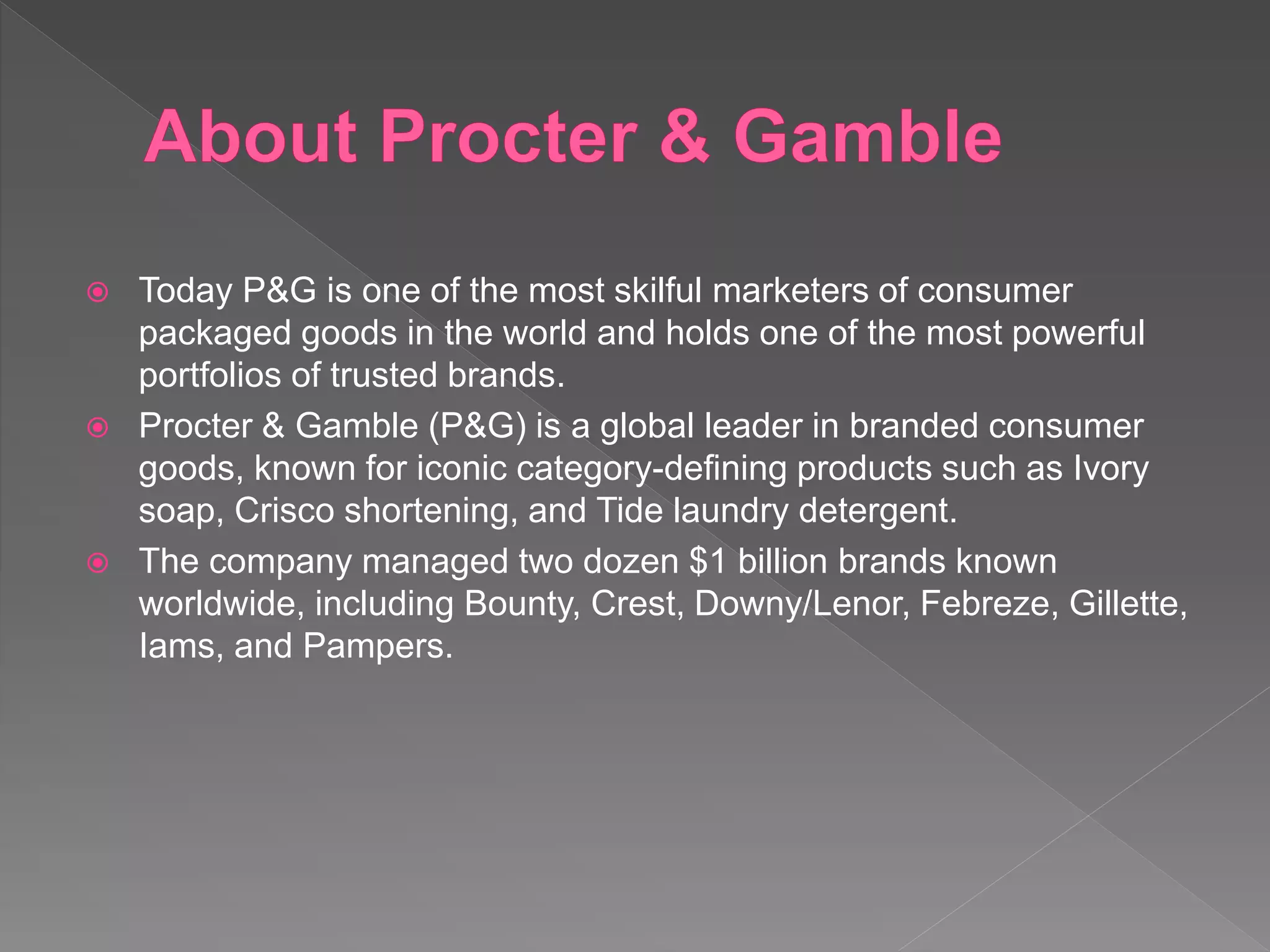 P&G - Evolving Marketing Strategies | PPTX