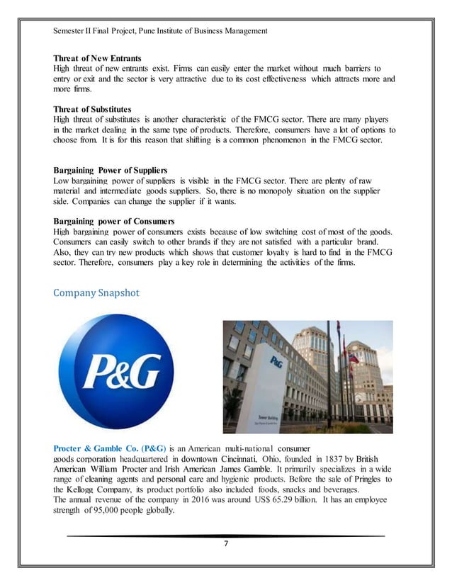 Report on Procter & Gamble (P&G) | DOCX