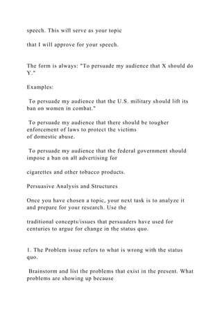 pg. 1 Question of Policy Persuasive Speech (100 points.docx | Chemistry ...