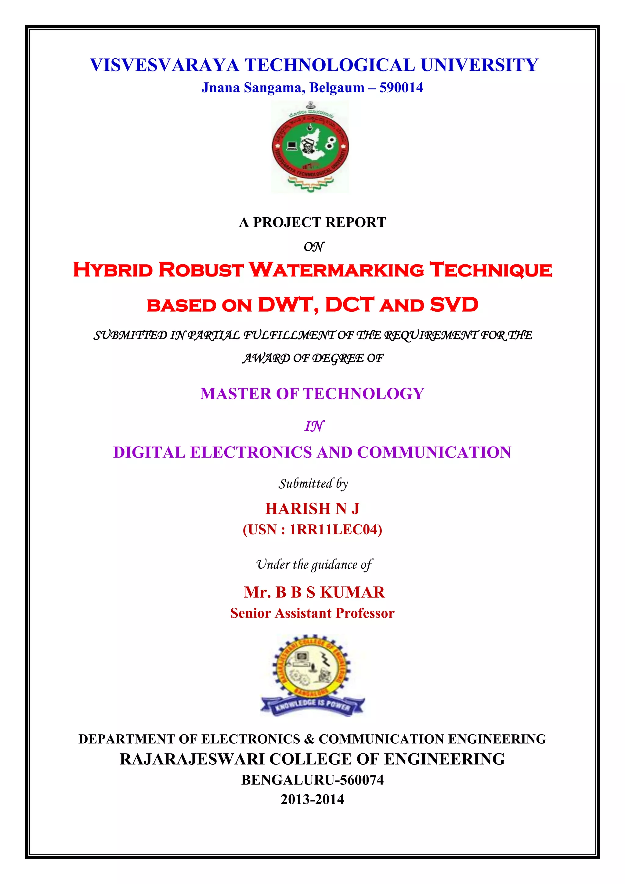 VTU PG Program-M.Tech Project Report Format | PDF