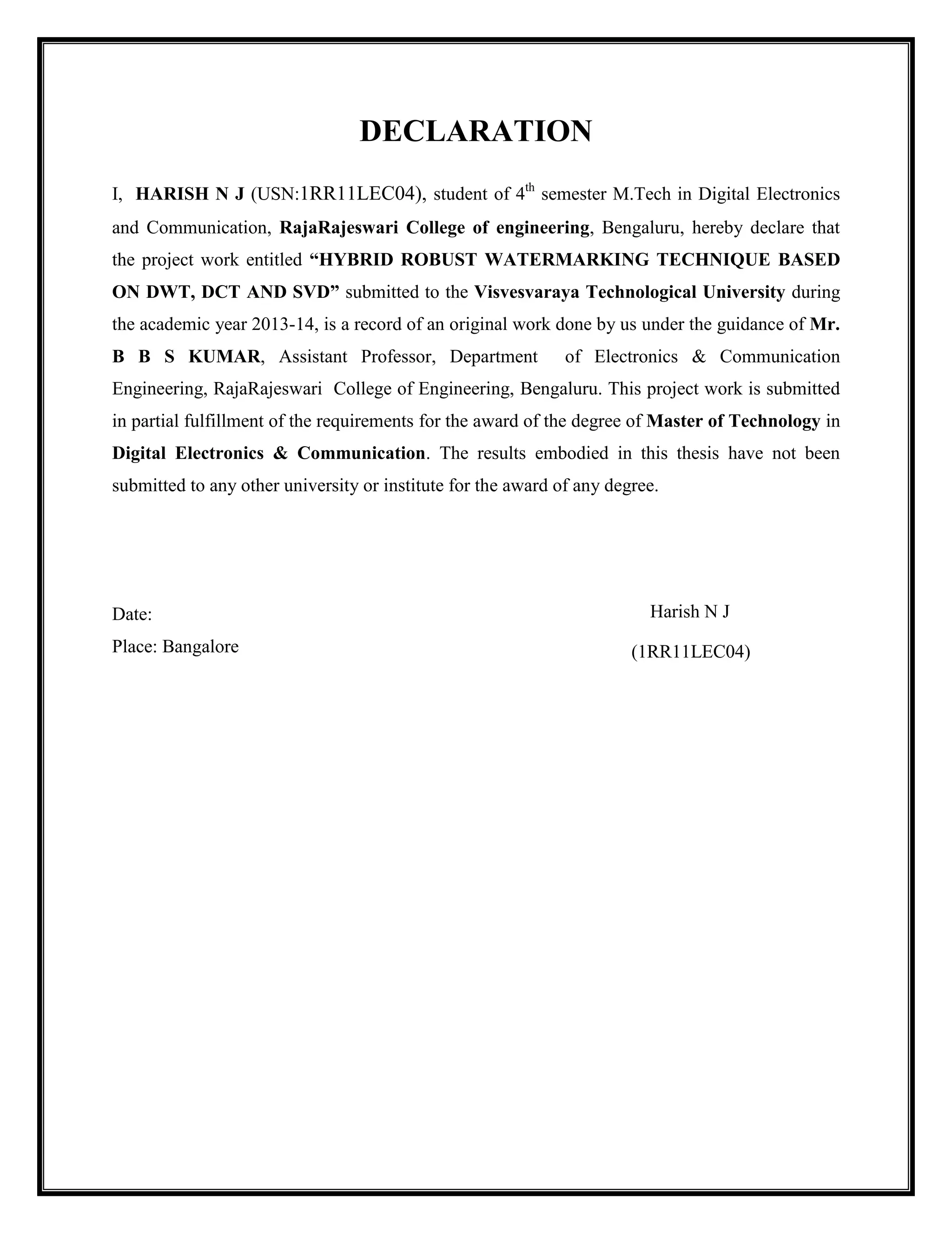 VTU PG Program-M.Tech Project Report Format | PDF