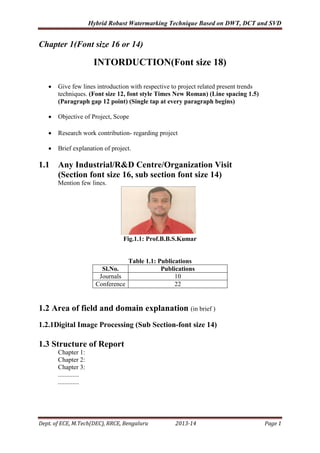 VTU PG Program-M.Tech Project Report Format | PDF
