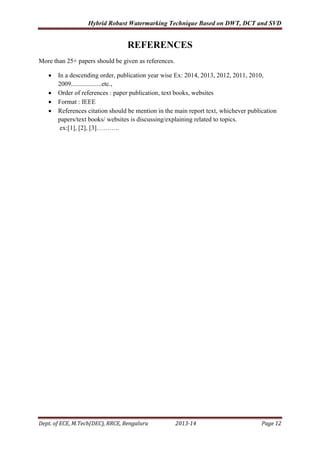 VTU PG Program-M.Tech Project Report Format | PDF