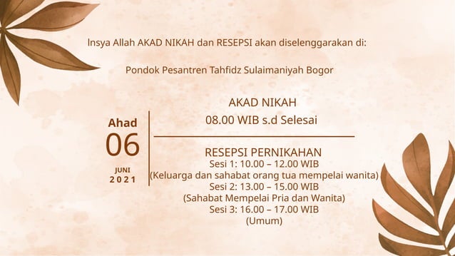 Slide Untuk Template Pernikahan untuk edit video | PPT