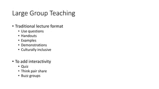 Pedagogical and assessment methods in medical education - overview | PPTX