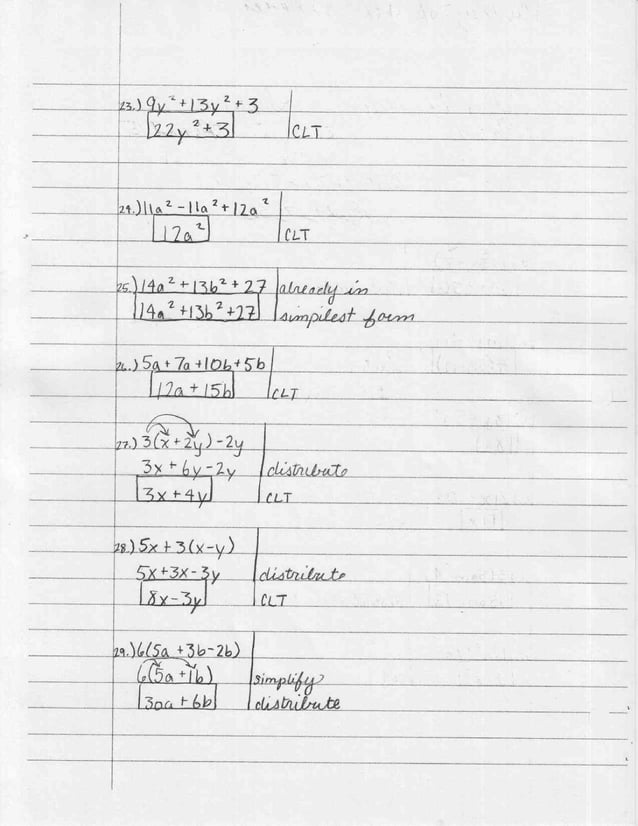Algebra Distributive Property