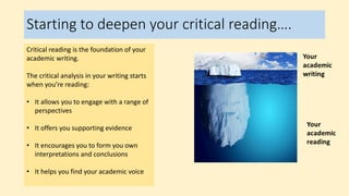 Pg academic reading critical analysis | PDF