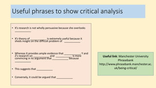 Pg academic writing critical analysis | PPT