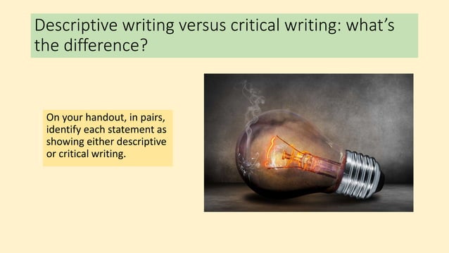 Pg academic writing critical analysis | PPT